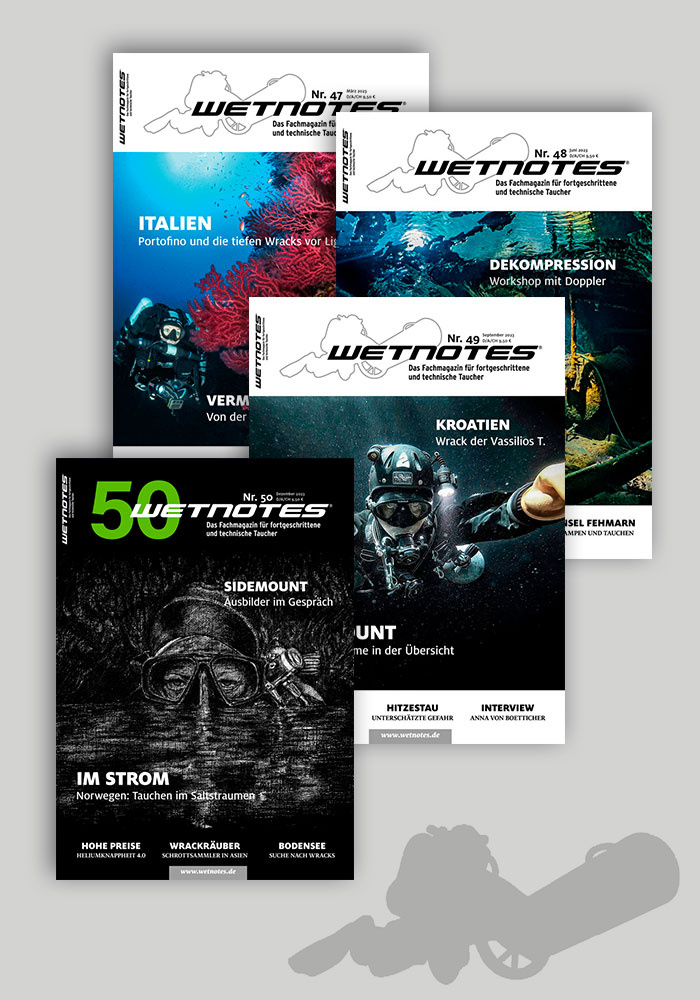 WETNOTES-Abo - Das Fachmagazin für Taucher.
